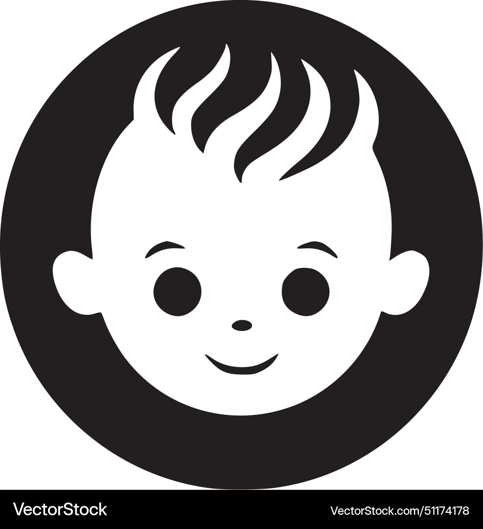 Baby - minimalist and flat logo Royalty Free Vector Image