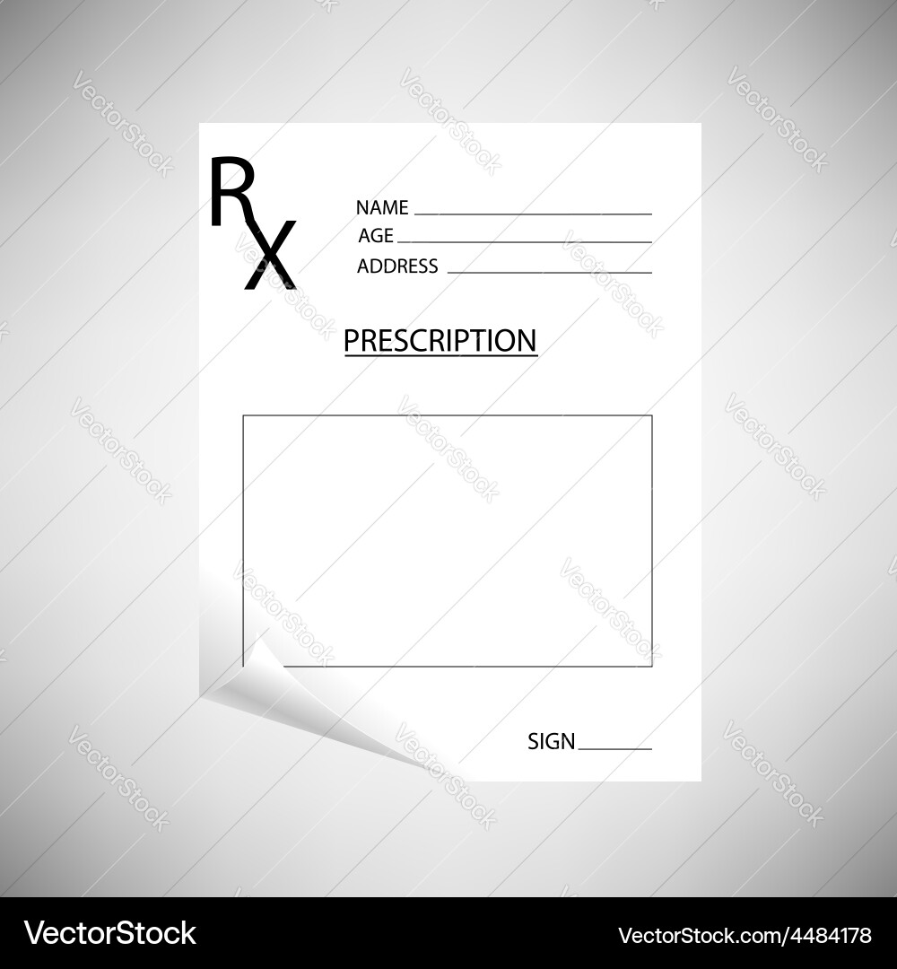 Blank Prescription Paper Royalty Free Vector Image