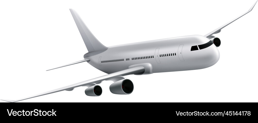 Civil aircraft flying composition Royalty Free Vector Image