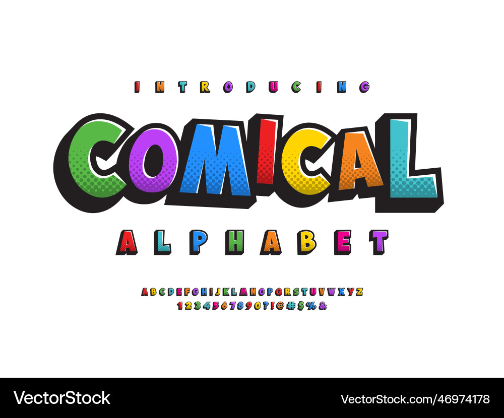 Comical font Royalty Free Vector Image - VectorStock