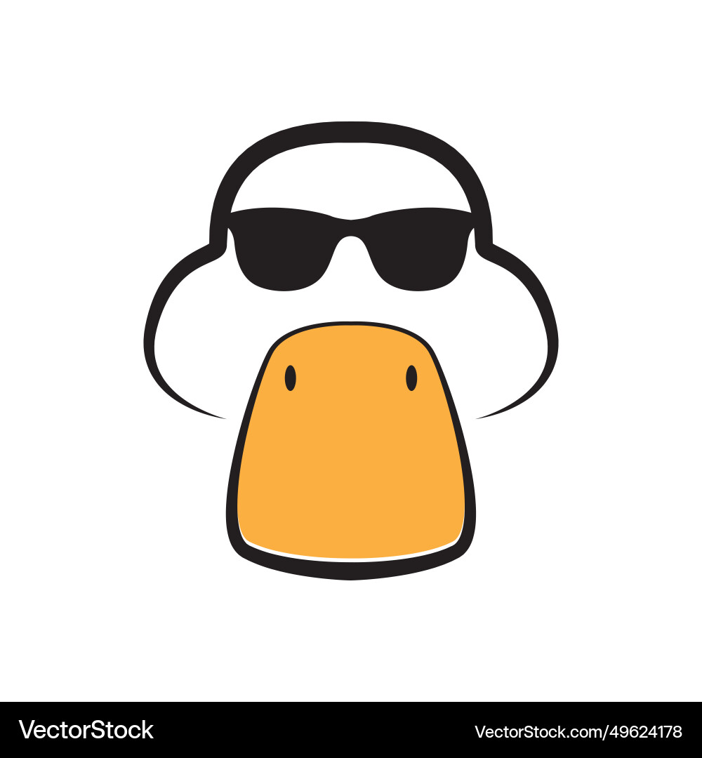 Cool duck logo design image Royalty Free Vector Image