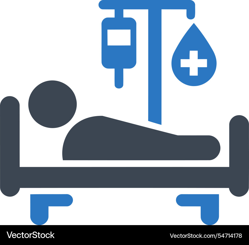 Hospital patient care icon Royalty Free Vector Image