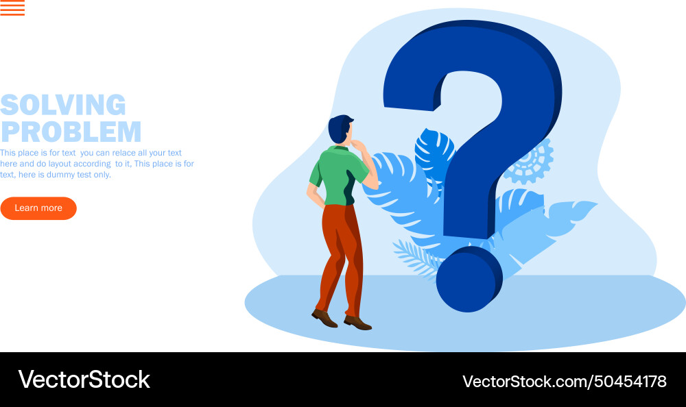 Person looking at question mark concept Royalty Free Vector