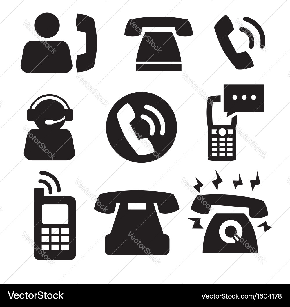 Phone Icon Set Royalty Free Vector Image - VectorStock