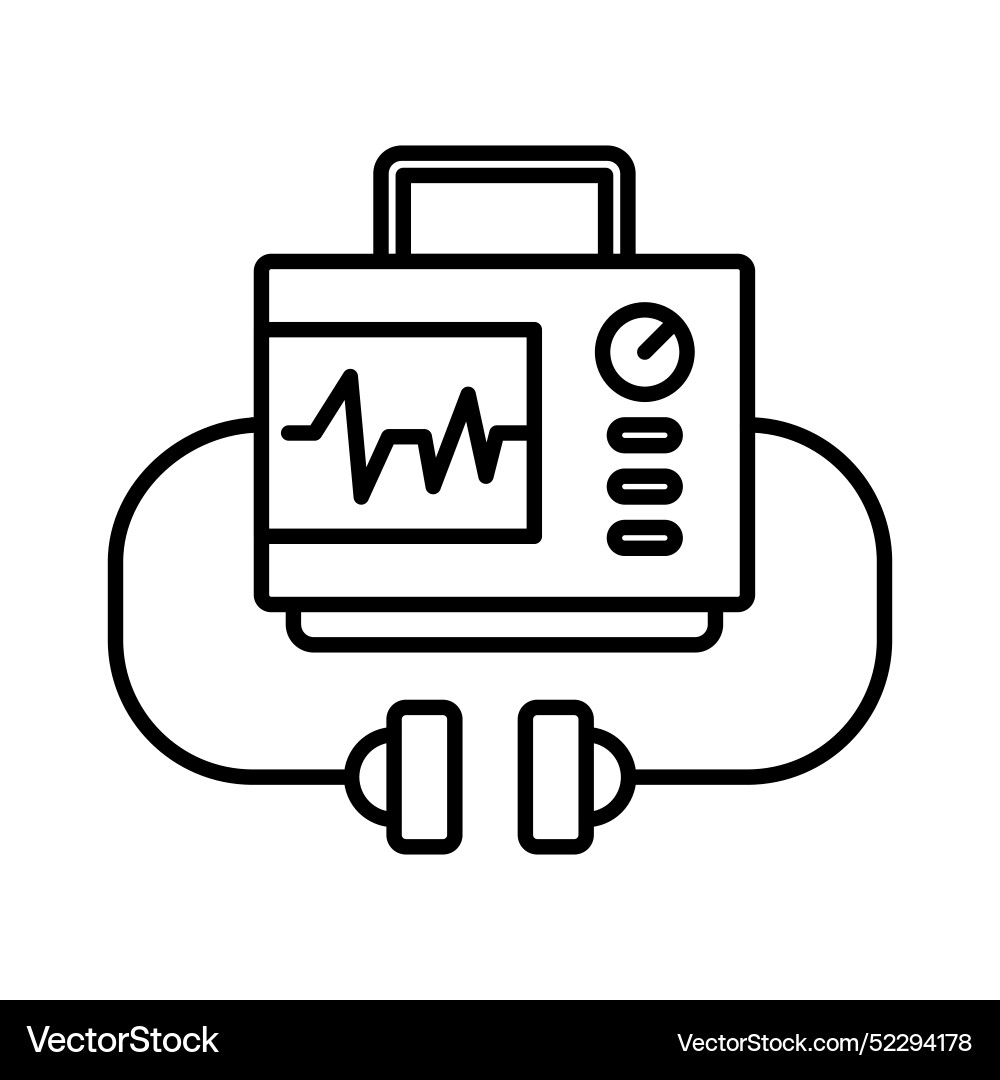 Rescue defibrillator icon linear logo mark Vector Image