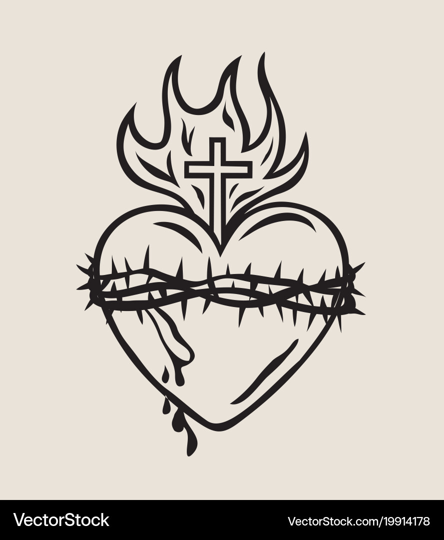 Sacred Heart of Jesus Royalty Free Vector Image