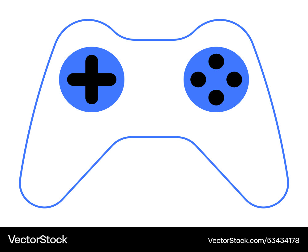 Simple blue and white game controller with Vector Image