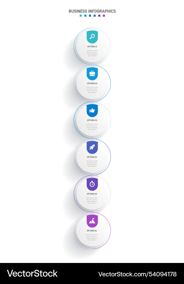 Vertical progress bar featuring 6 arrow-shaped Vector Image