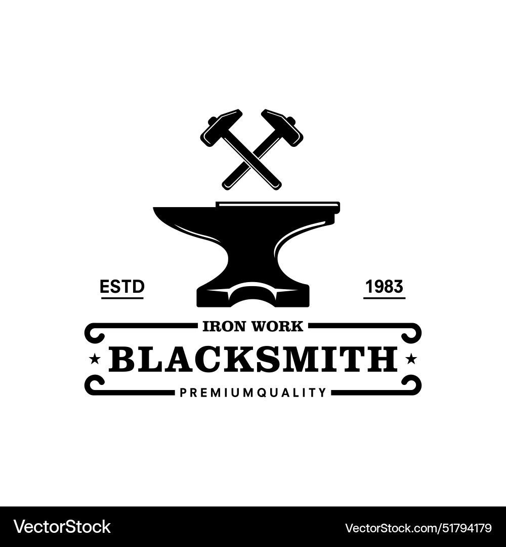 Color of a blacksmith logo on background Vector Image