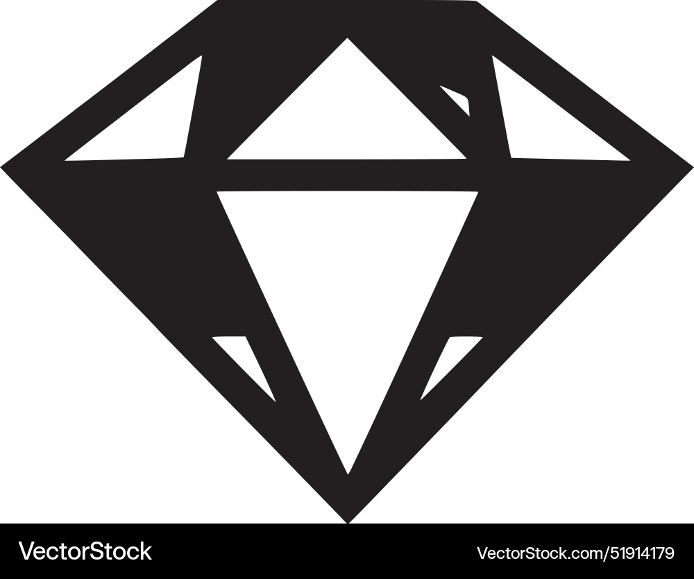 Diamond - minimalist and flat logo Royalty Free Vector Image