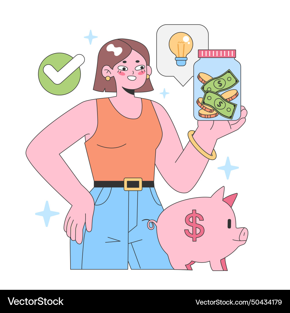 Financial empowerment concept flat Royalty Free Vector Image