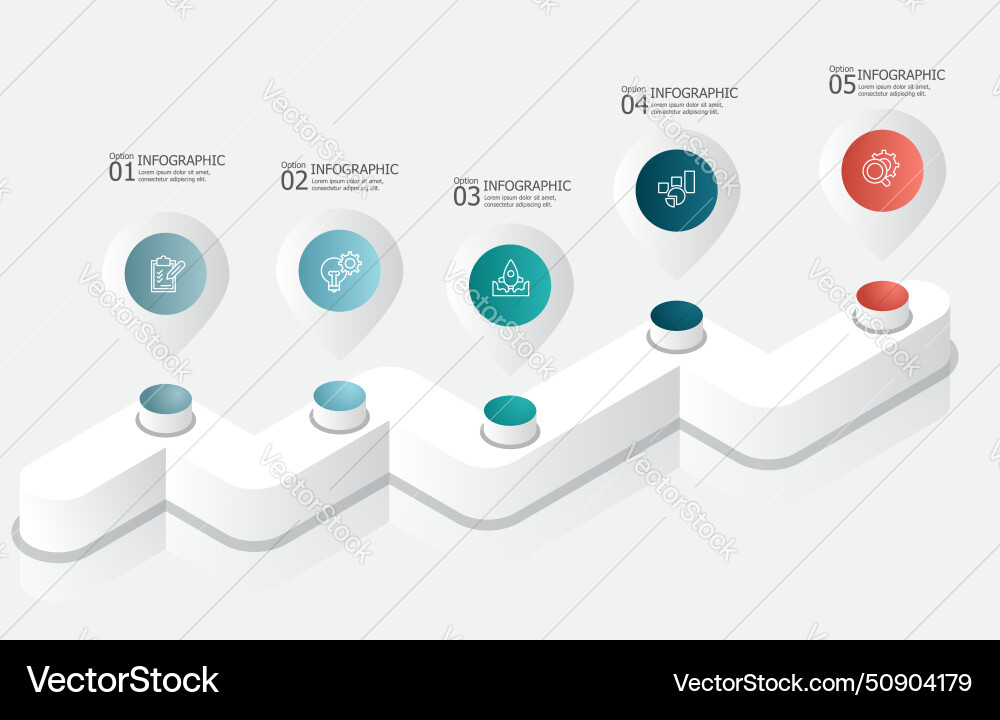 Graph road isometric infographics timeline Vector Image