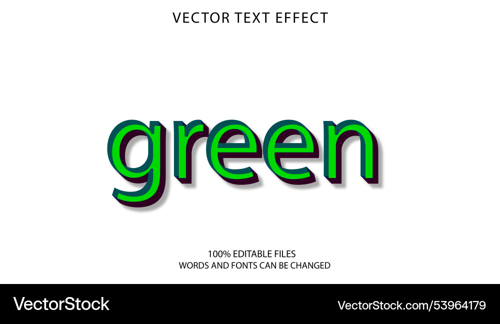 Green text effect Royalty Free Vector Image - VectorStock