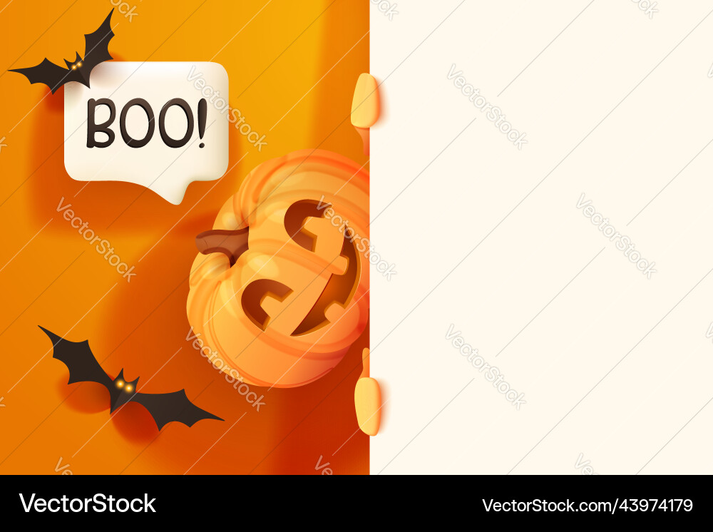 Halloween banner template with jack o lantern Vector Image