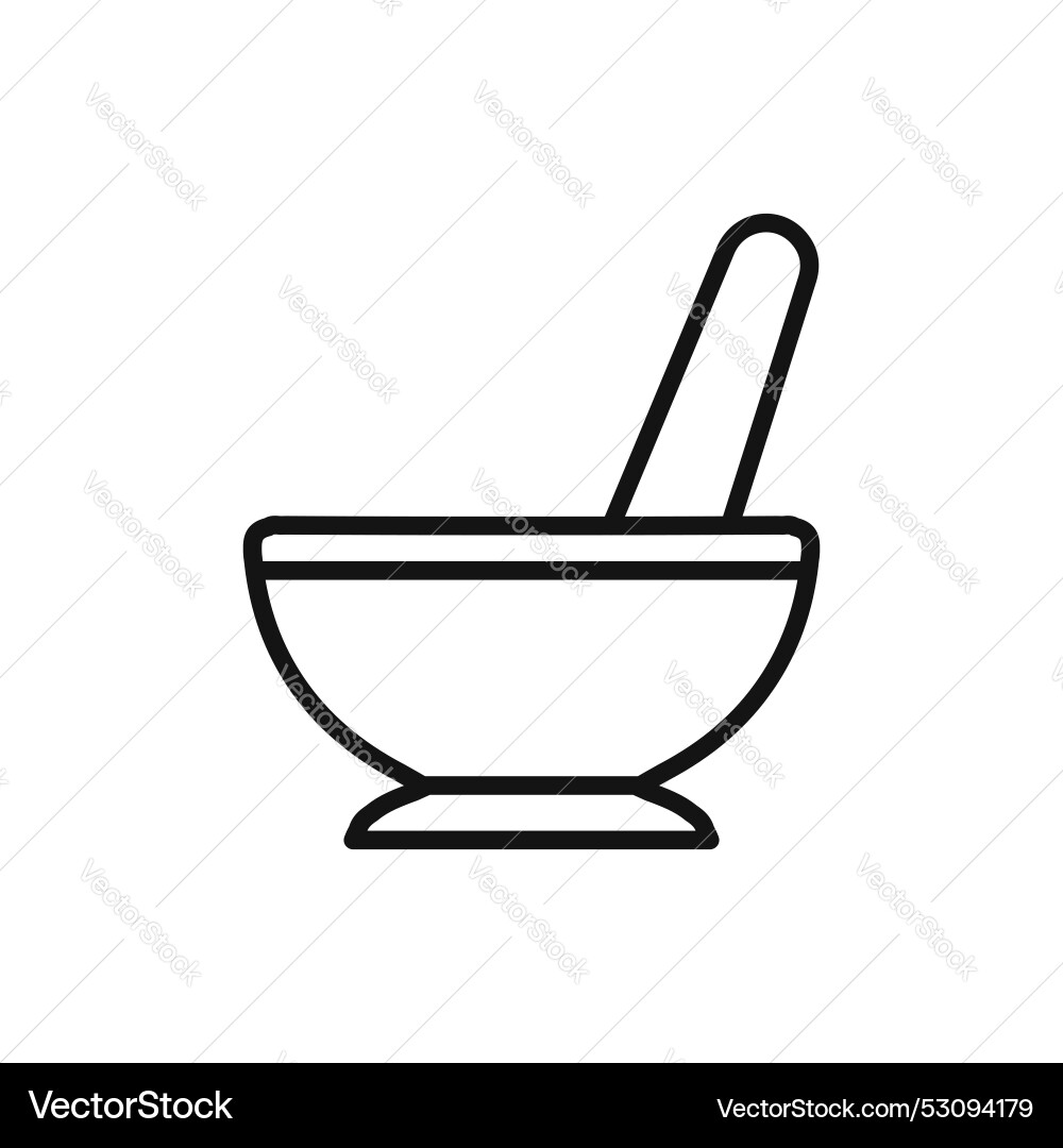 Mortar pestle icon isolated on white background Vector Image