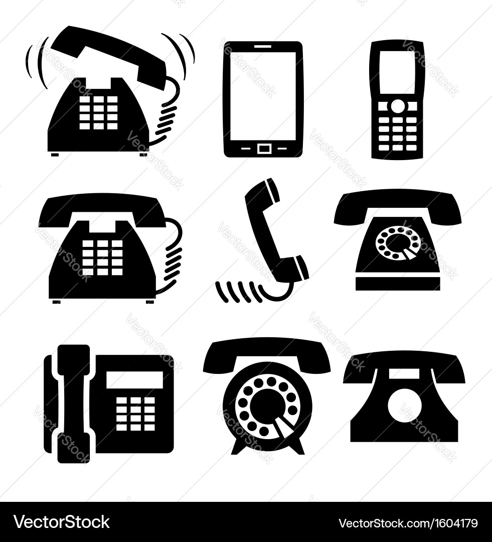 Phone Icon Set Royalty Free Vector Image - VectorStock