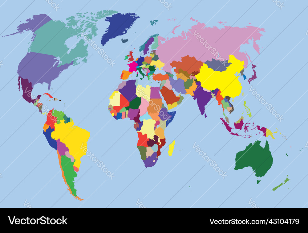 Political World Map Royalty Free Vector Image - VectorStock