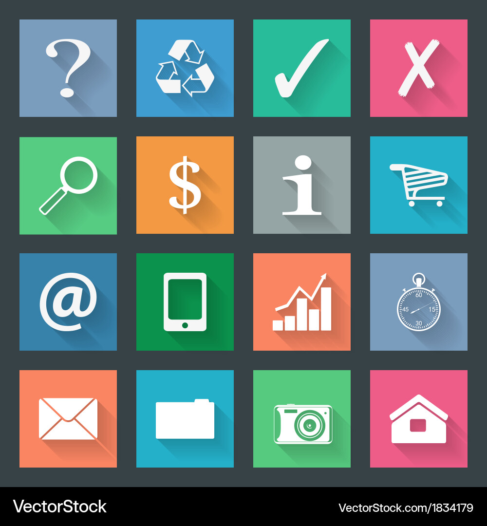 Popular icons set Royalty Free Vector Image - VectorStock