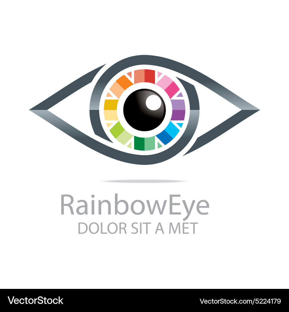 Rainbow eye circle eyeball symbol logo Royalty Free Vector
