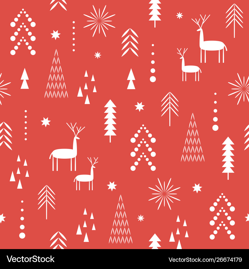 Red Christmas Seamless Pattern Royalty Free Vector Image