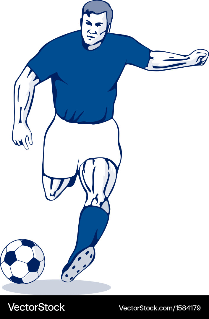 Soccer player kicking Royalty Free Vector Image