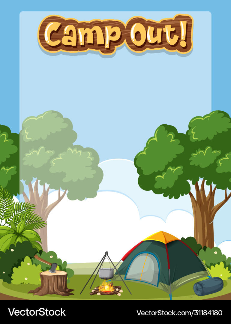 Background template with camping theme Royalty Free Vector