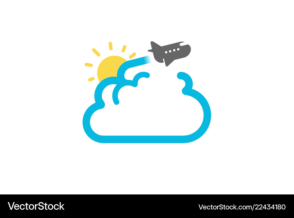 Cloud travel flight airplane creative air logo Vector Image