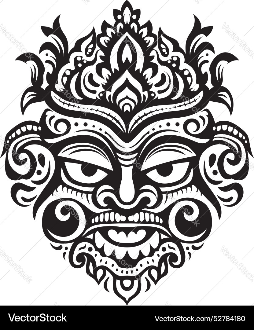 Cultural reflections traditional mask emblem Vector Image