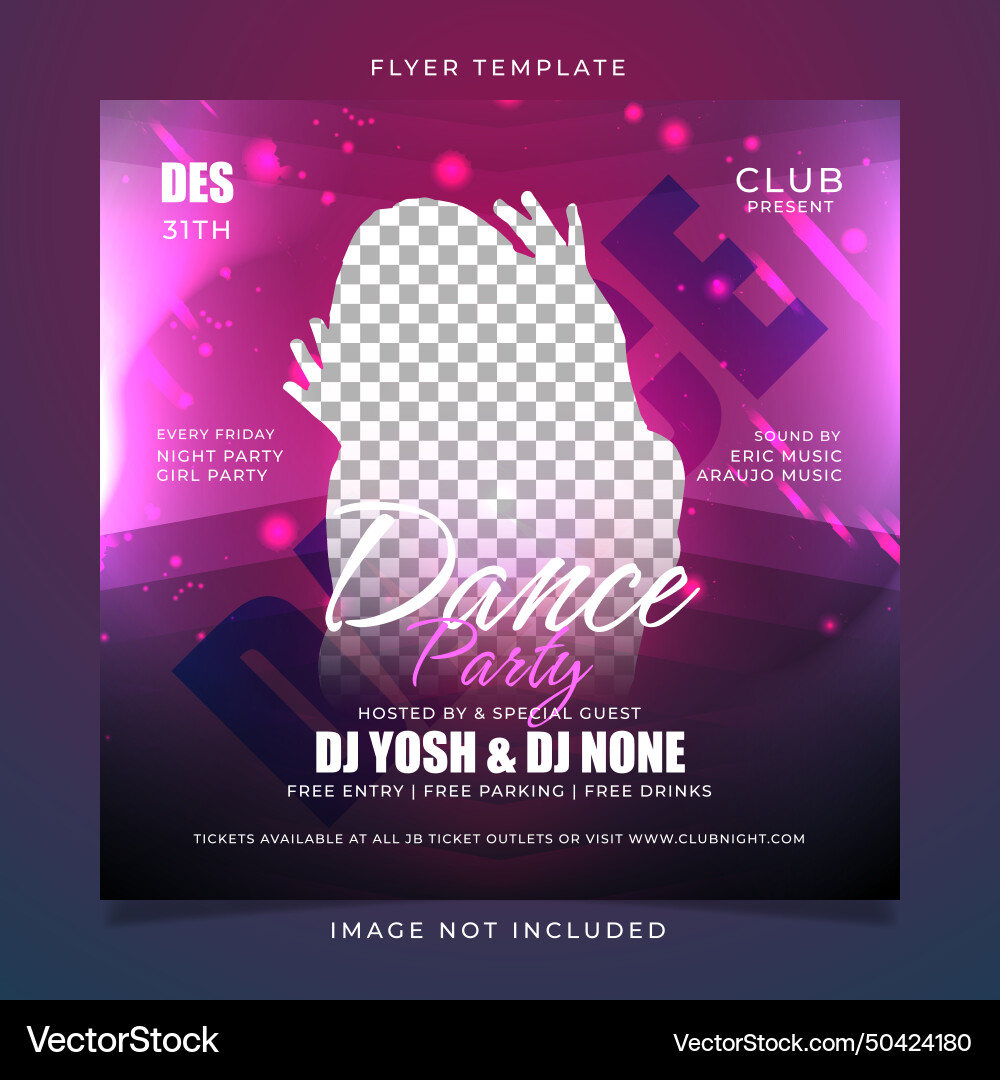 Dance party flyer template Royalty Free Vector Image