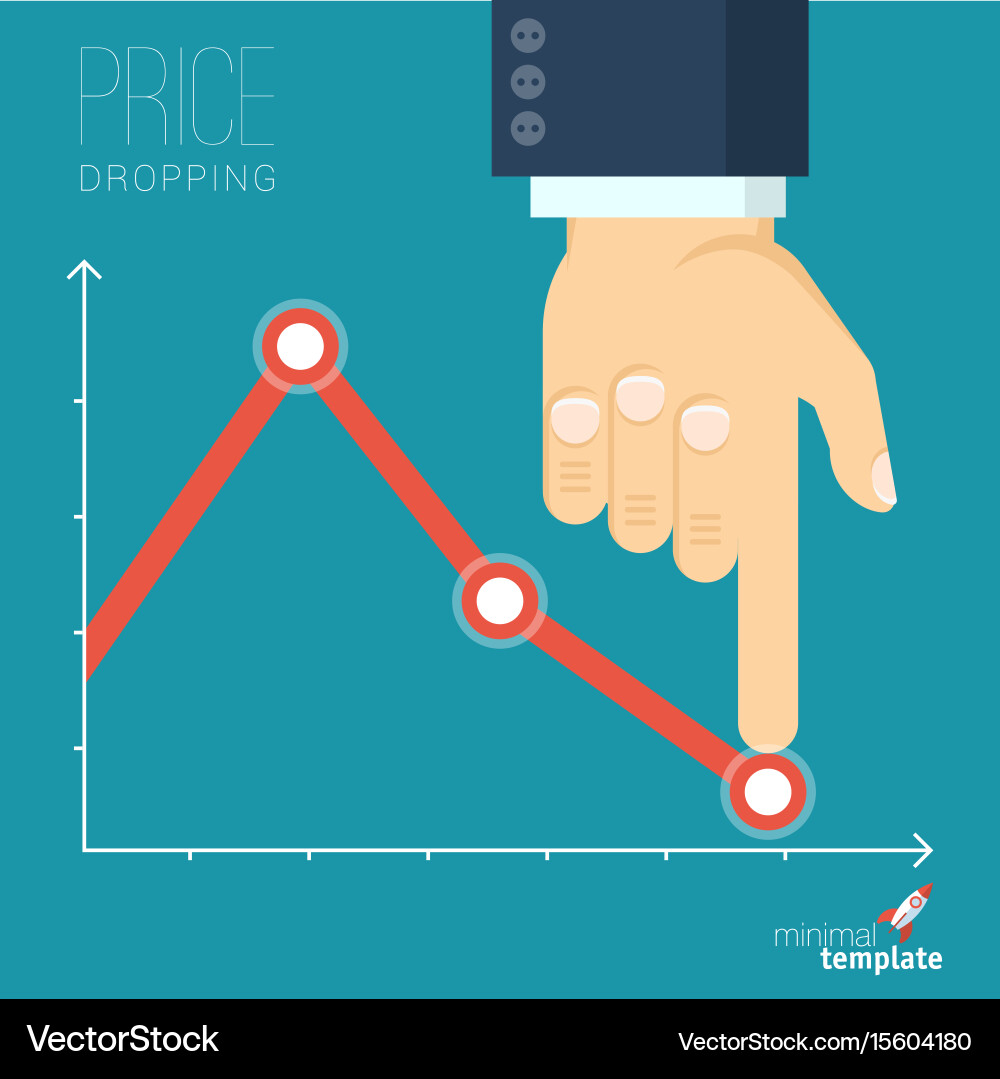 Decreasing business graph Royalty Free Vector Image