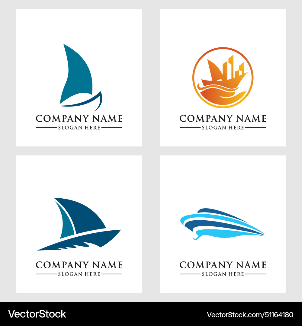 Fishing boat logo template Royalty Free Vector Image