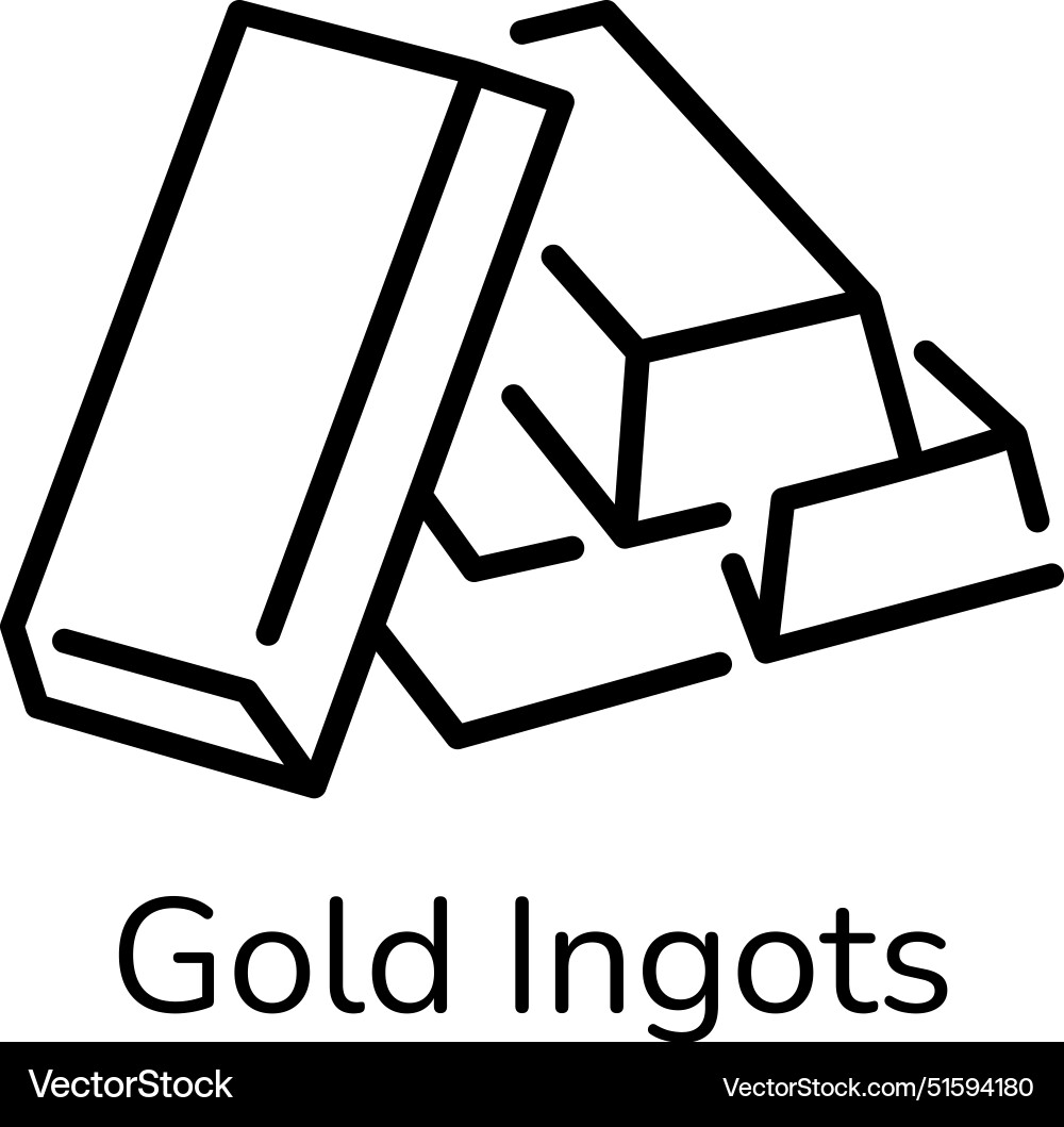 Gold ingots Royalty Free Vector Image - VectorStock