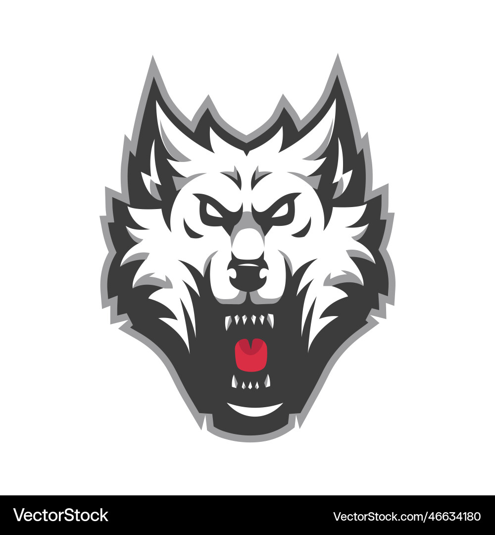 Head wolf Royalty Free Vector Image - VectorStock