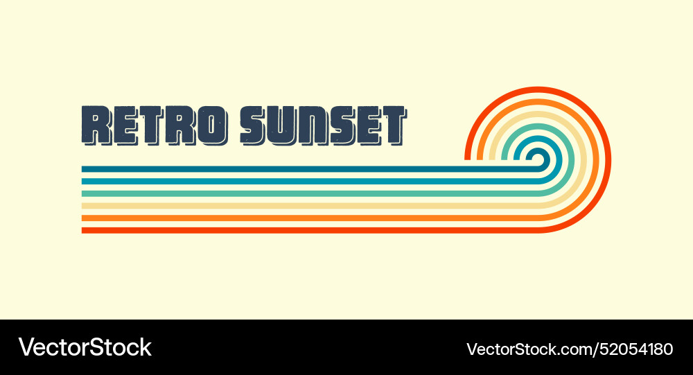 Horizontal vintage sunset various colorful Vector Image