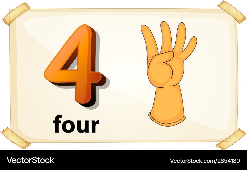 Number 4 Royalty Free Vector Image - VectorStock
