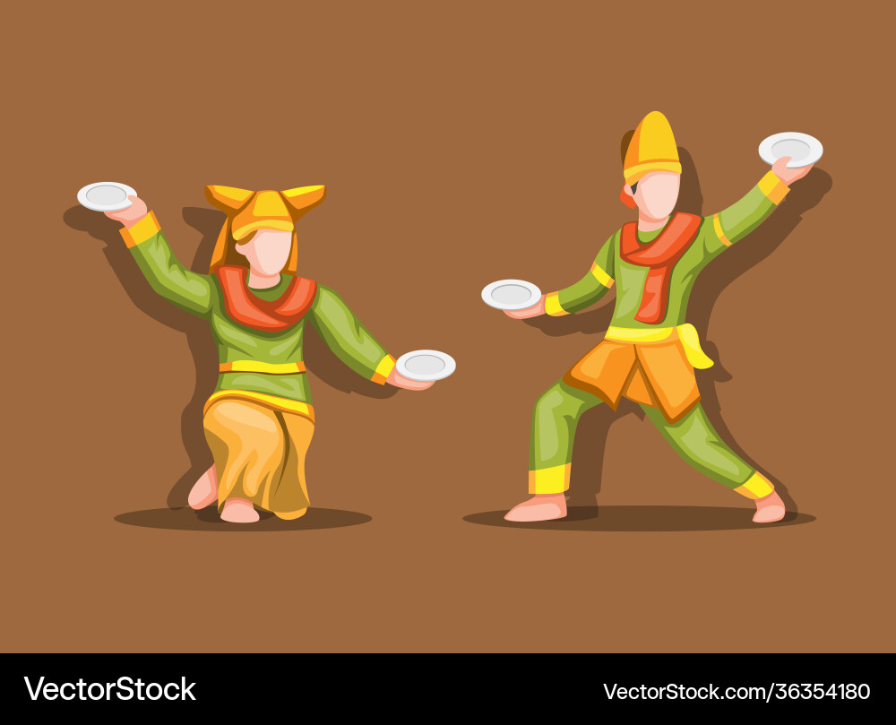 Plate dance indonesian traditional Royalty Free Vector Image