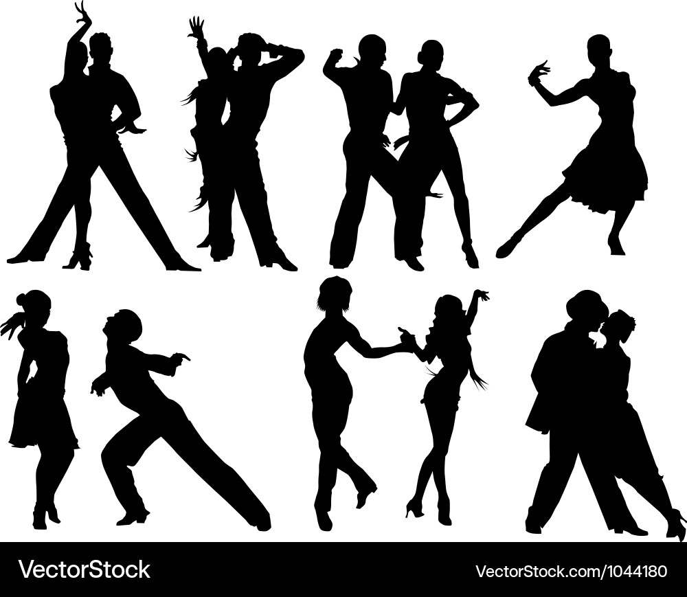 Salsa silhouettes Royalty Free Vector Image - VectorStock