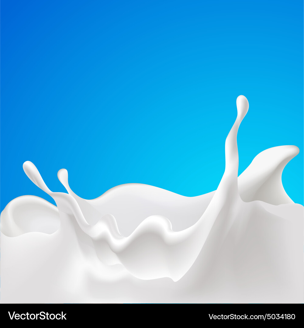 Splash of milk design with blue background Vector Image