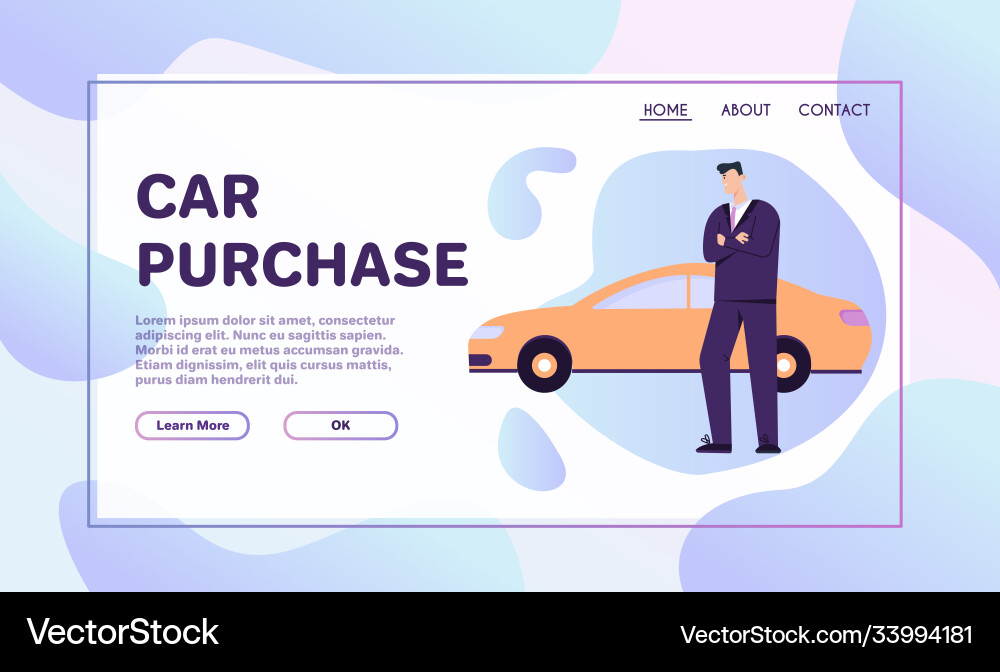 Banner car purchase concept Royalty Free Vector Image