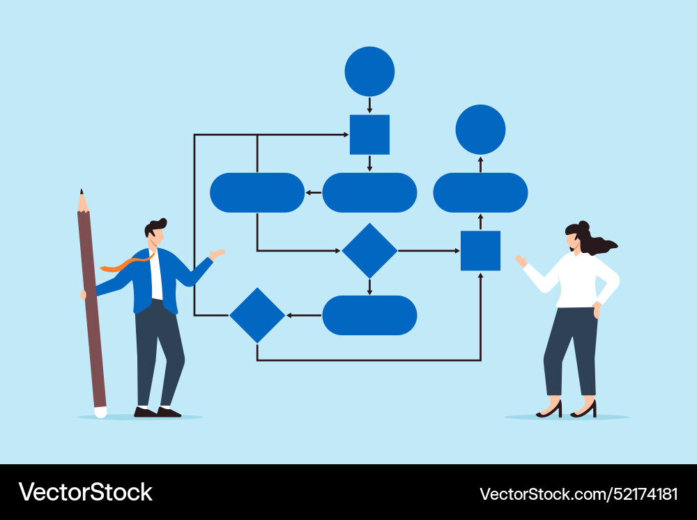 Business people collaborating on workflow process Vector Image