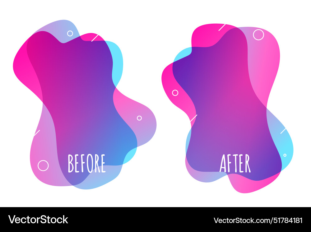 Creative before and after gradient background in Vector Image