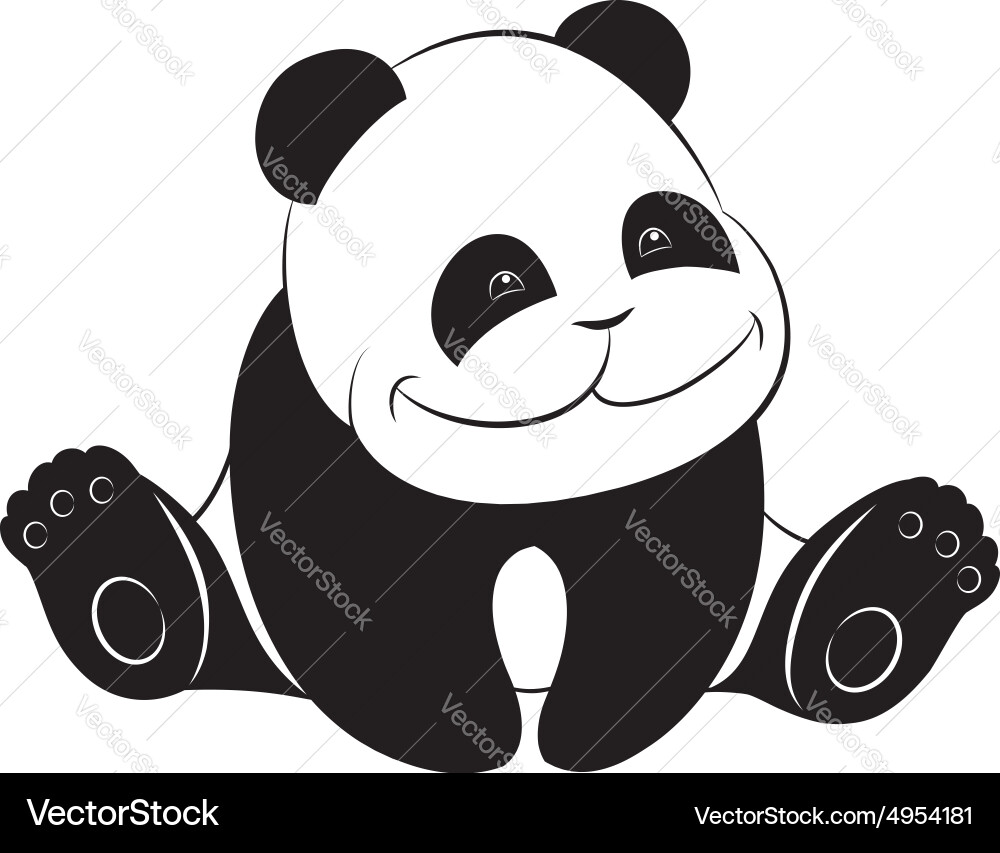 Cute baby panda Royalty Free Vector Image - VectorStock