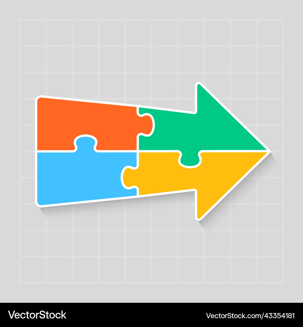Diagram infographic timeline arrow puzzle jigsaw Vector Image