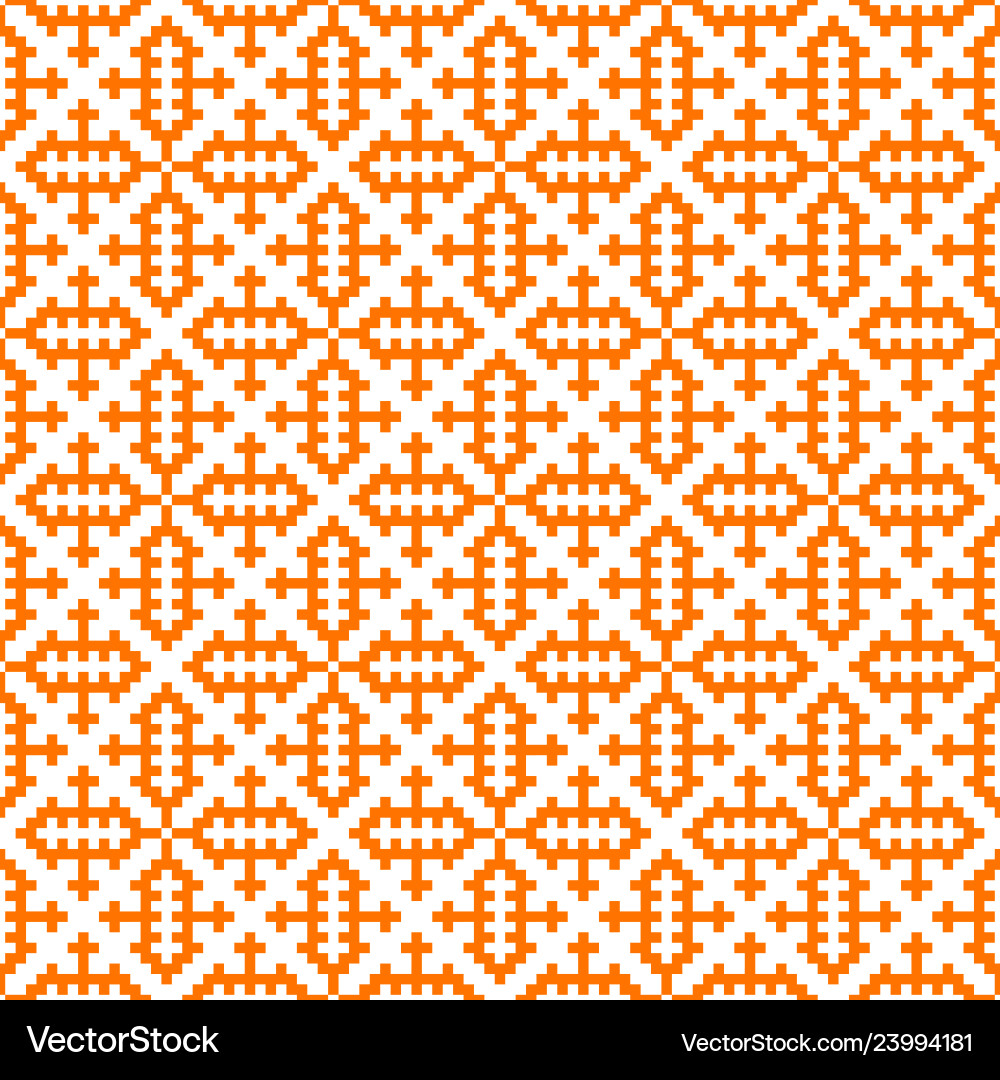 Hmong pattern seamless texture background orange Vector Image