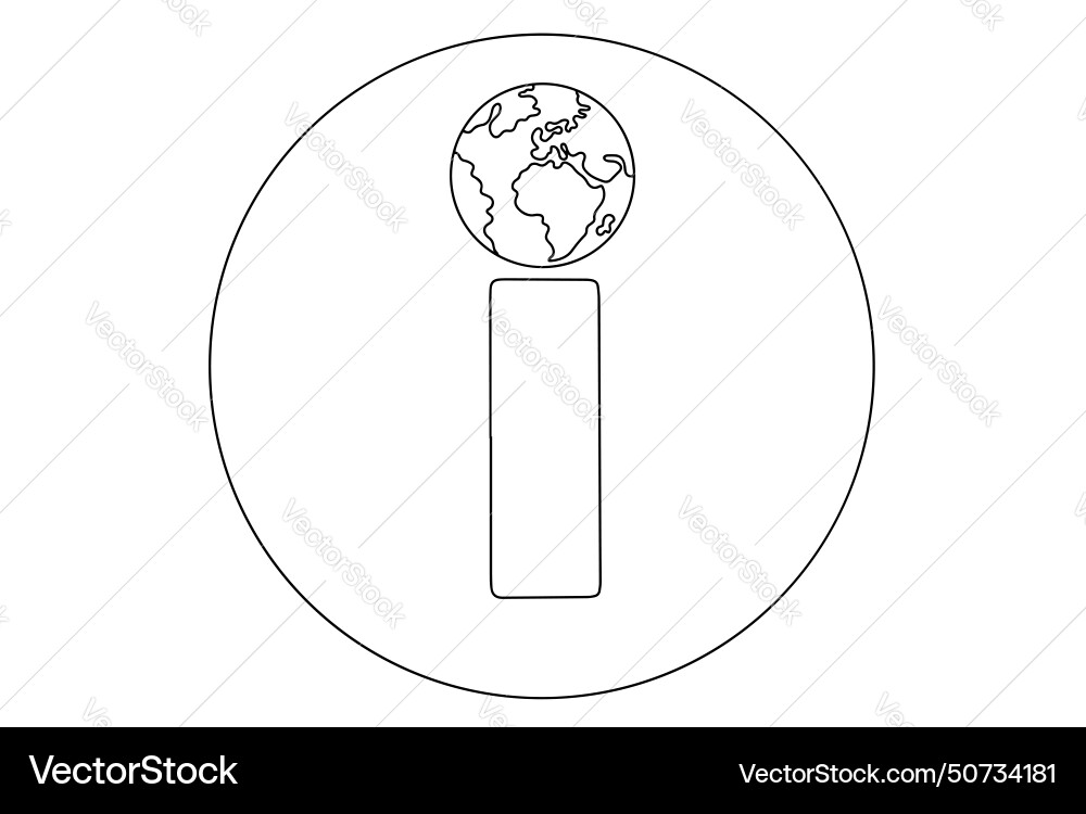 Information icon one line Royalty Free Vector Image
