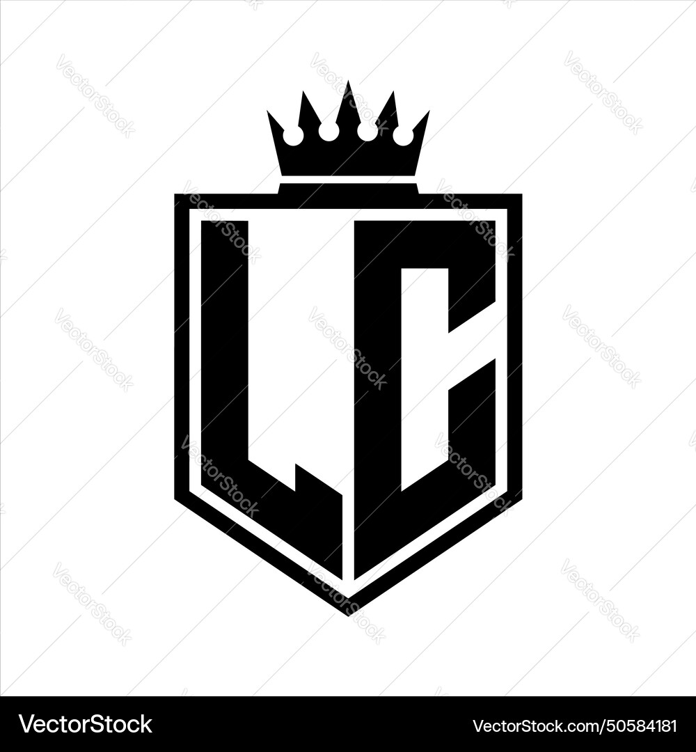 Lc logo monogram bold shield geometric shape Vector Image