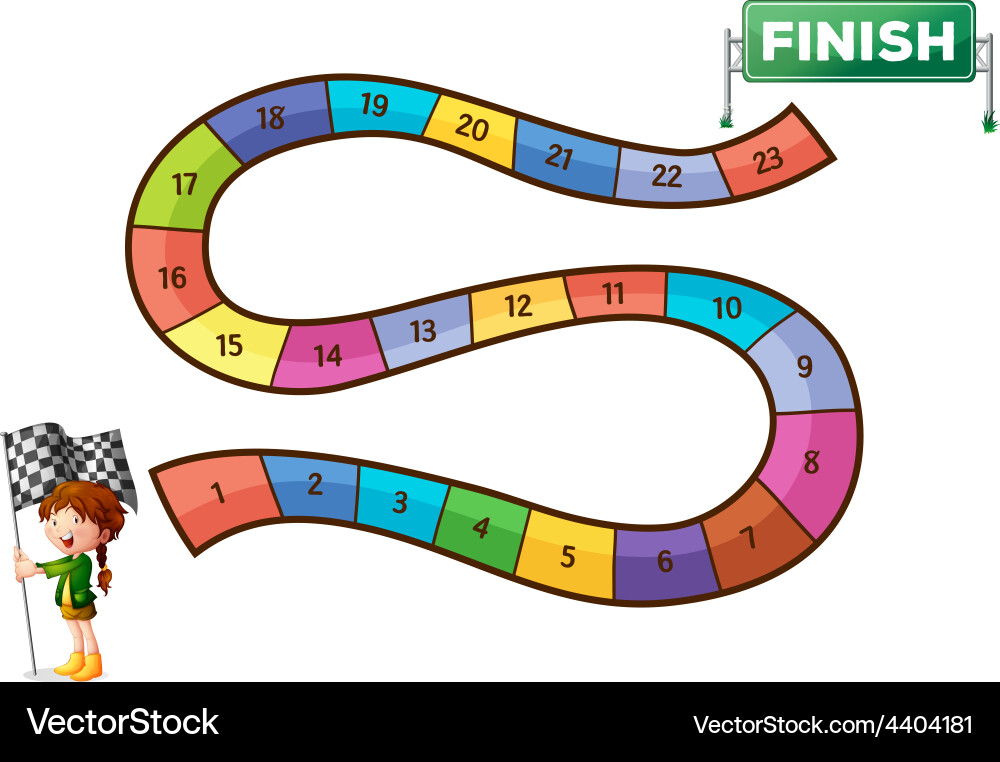 Race Game Template with Start and Finish Line Vector Image
