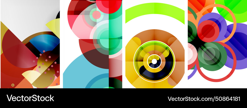 Set of circles geometric abstract posters Vector Image