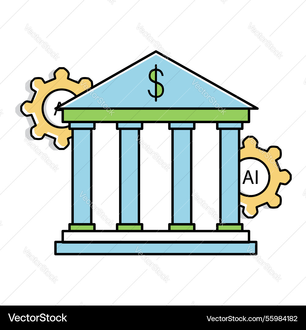 Ai banking institution wealth money icon design Vector Image