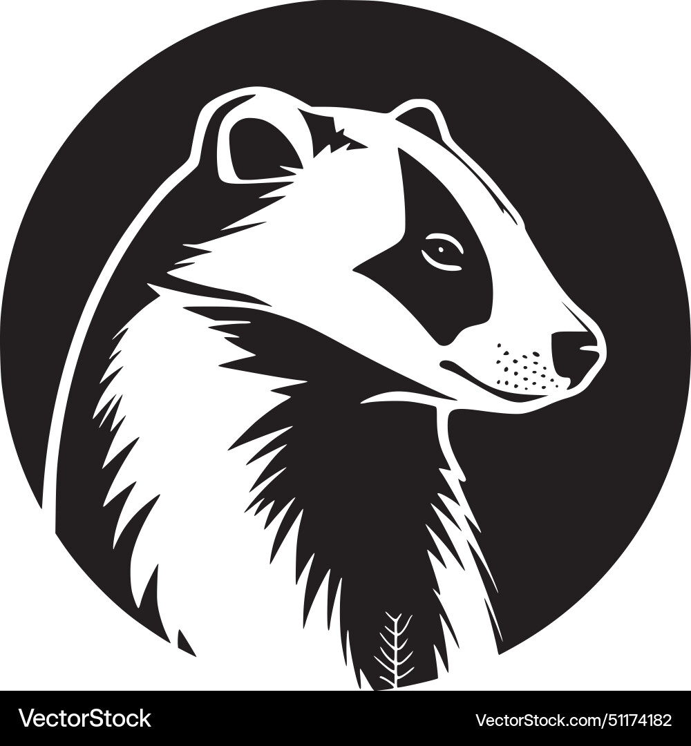 Badger - minimalist and simple silhouette Vector Image